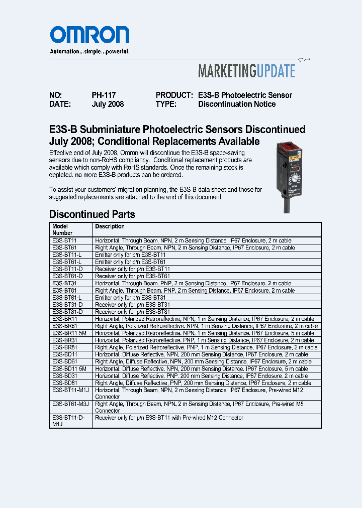 E3S-BD11_2201474.PDF Datasheet Download --- IC-ON-LINE