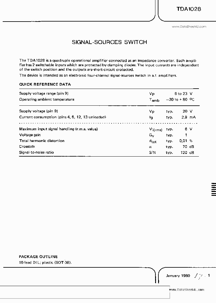 TDA1028_2216711.PDF Datasheet Download --- IC-ON-LINE
