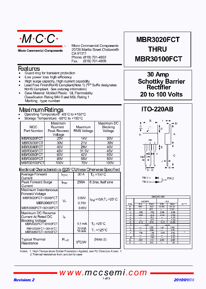 MBR3080FCT_2313991.PDF Datasheet Download --- IC-ON-LINE