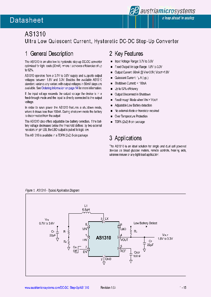 AS1310_2322720.PDF Datasheet Download --- IC-ON-LINE