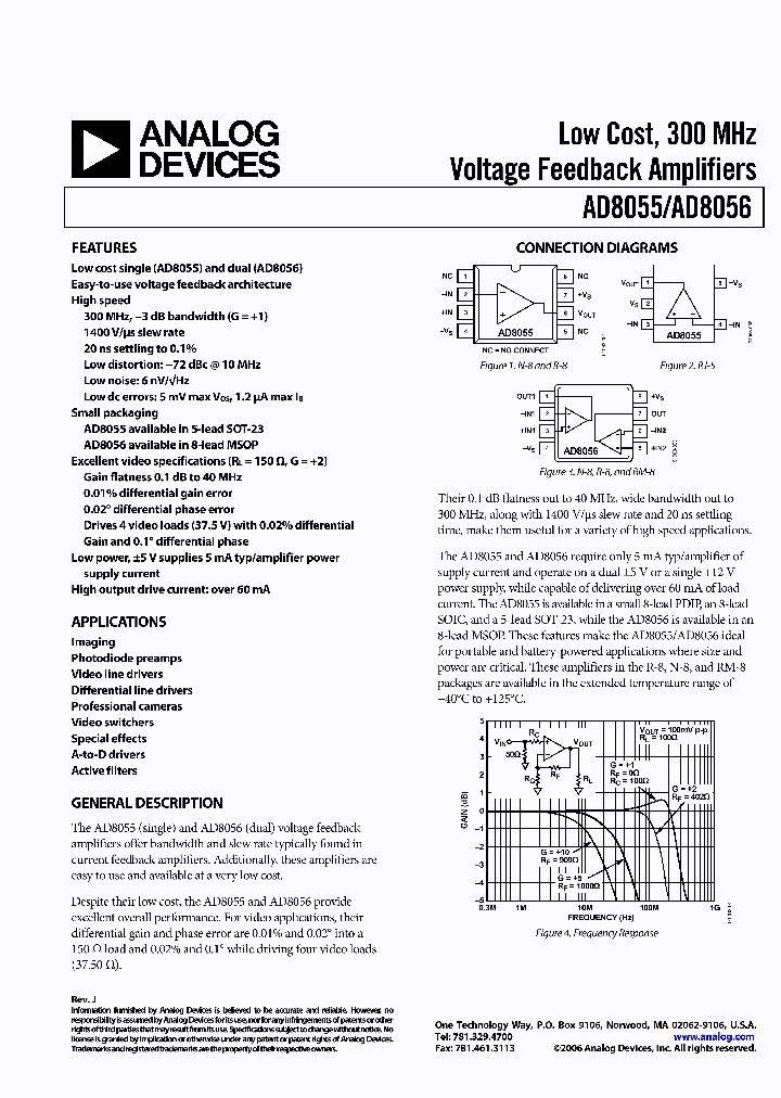 AD8055ARZ-REEL1_2399455.PDF Datasheet Download --- IC-ON-LINE