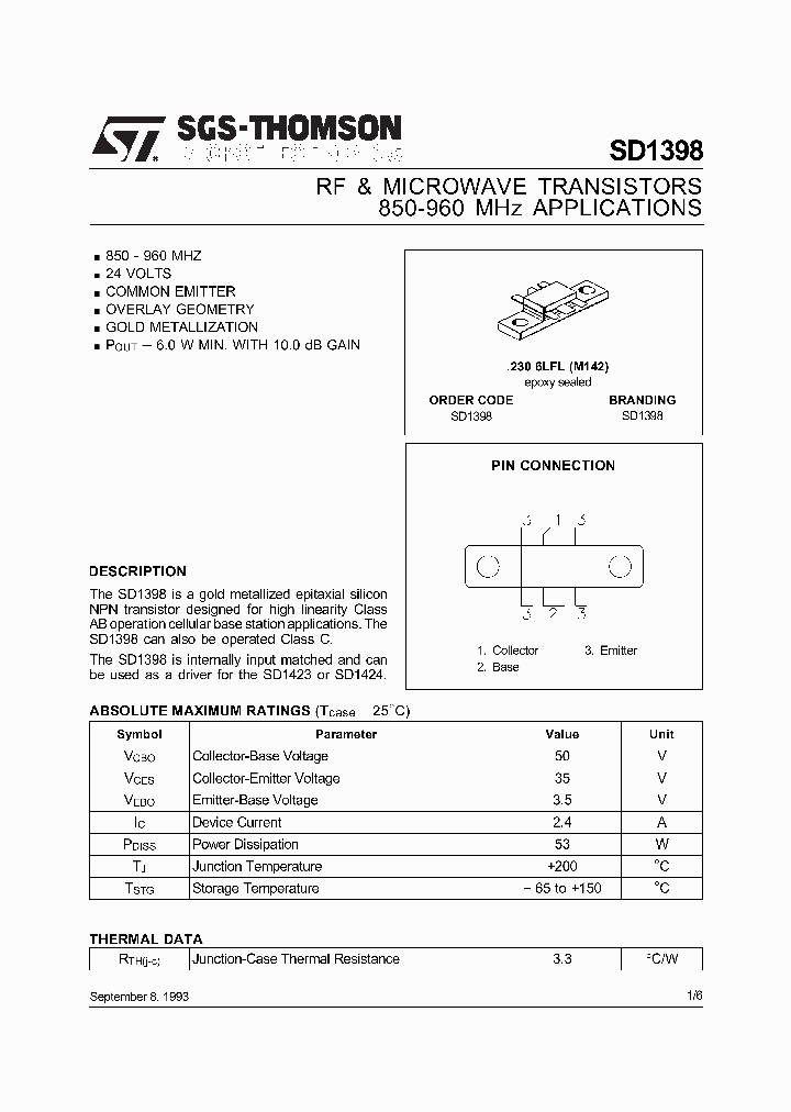 SD1398_2742566.PDF Datasheet Download --- IC-ON-LINE