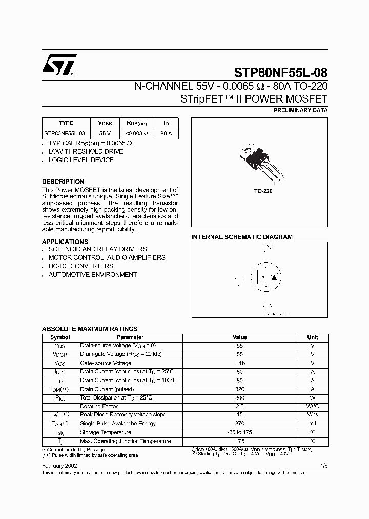 STP80NF55L-08_2856766.PDF Datasheet Download --- IC-ON-LINE