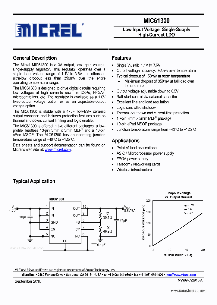 MIC61300_2910801.PDF Datasheet Download --- IC-ON-LINE
