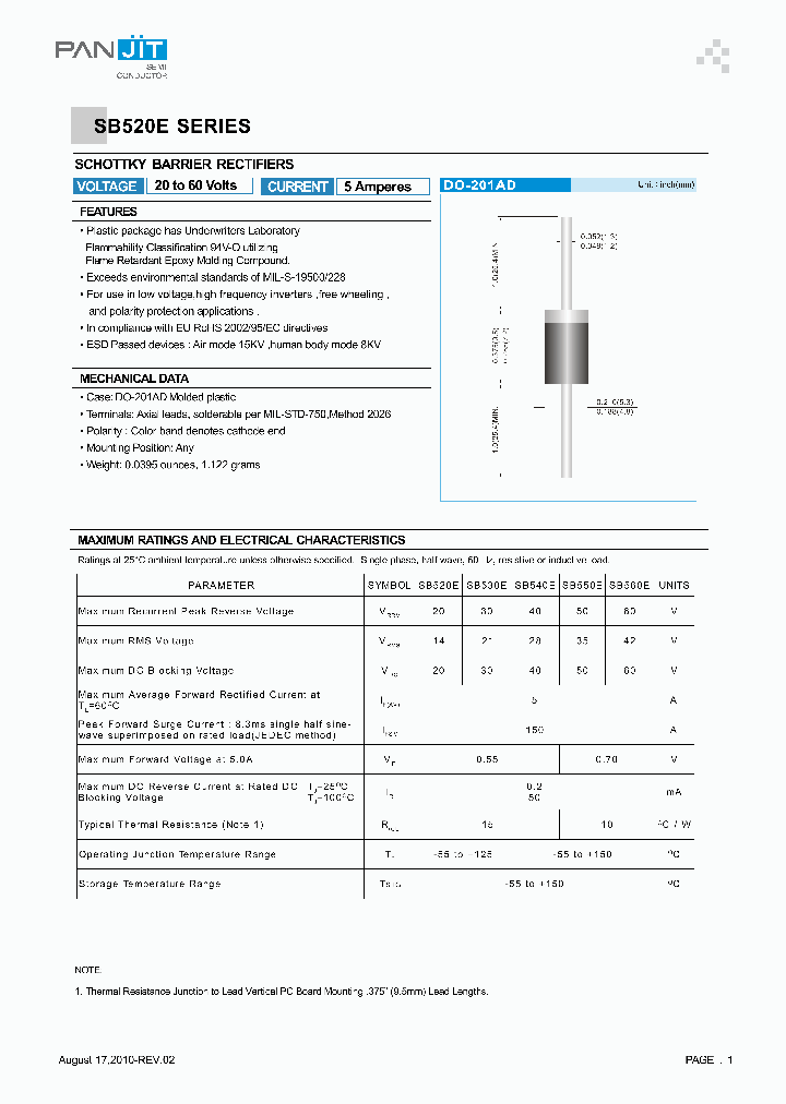 SB540E_2974606.PDF Datasheet Download --- IC-ON-LINE