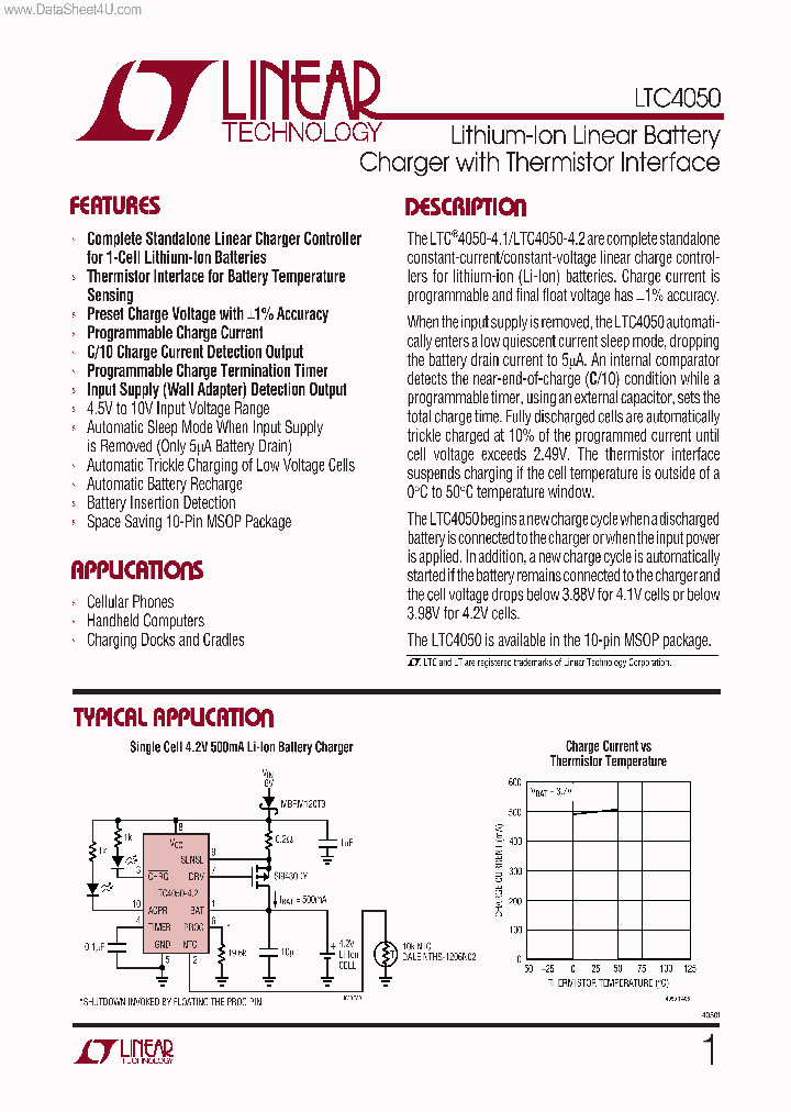 LTC4050_2978438.PDF Datasheet Download --- IC-ON-LINE