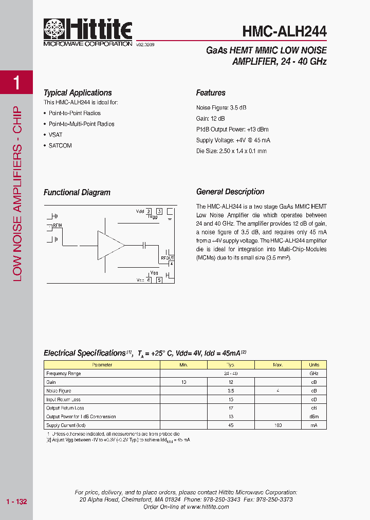 HMC-ALH24409_2981210.PDF Datasheet Download --- IC-ON-LINE