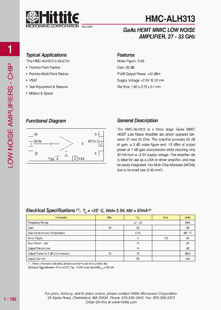 HMC-ALH31309_2981215.PDF Datasheet Download --- IC-ON-LINE