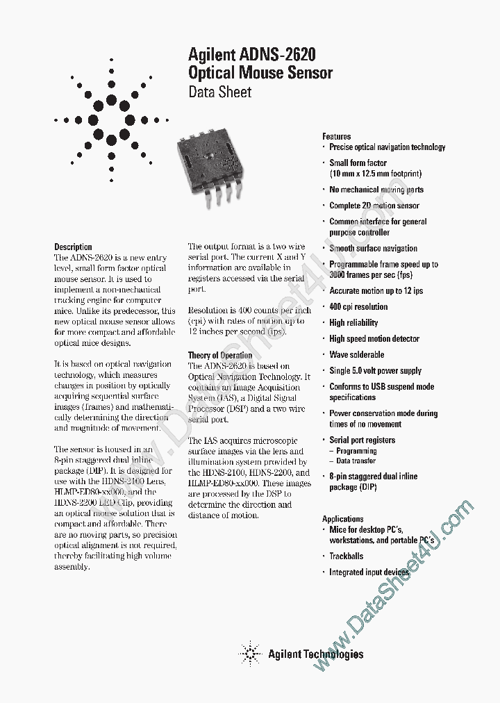 ADNS-2620_2987895.PDF Datasheet Download --- IC-ON-LINE