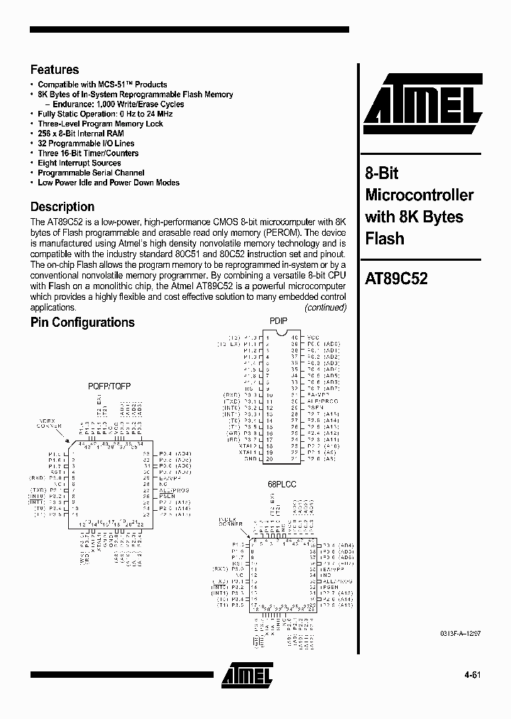 AT89C52-12QA_3035278.PDF Datasheet Download --- IC-ON-LINE