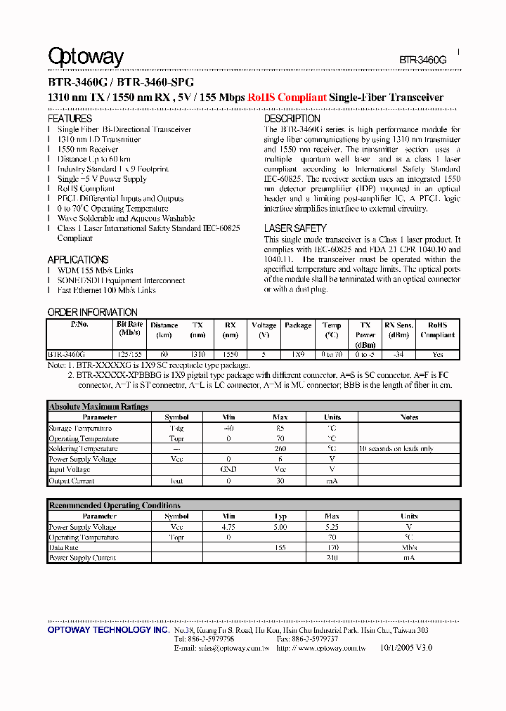 BTR-3460-SPG_3084285.PDF Datasheet Download --- IC-ON-LINE