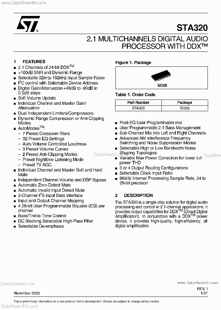 STA320_3084896.PDF Datasheet Download --- IC-ON-LINE