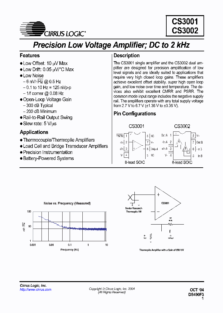 CS3001_3098824.PDF Datasheet Download --- IC-ON-LINE