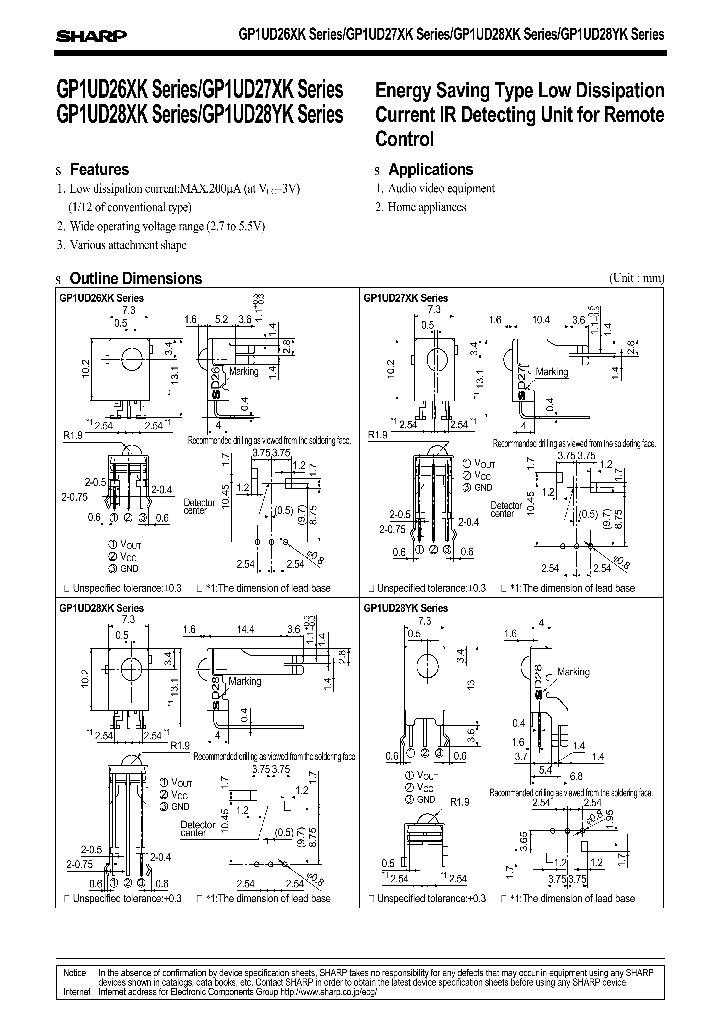 GP1UD28YK_3101160.PDF Datasheet Download --- IC-ON-LINE