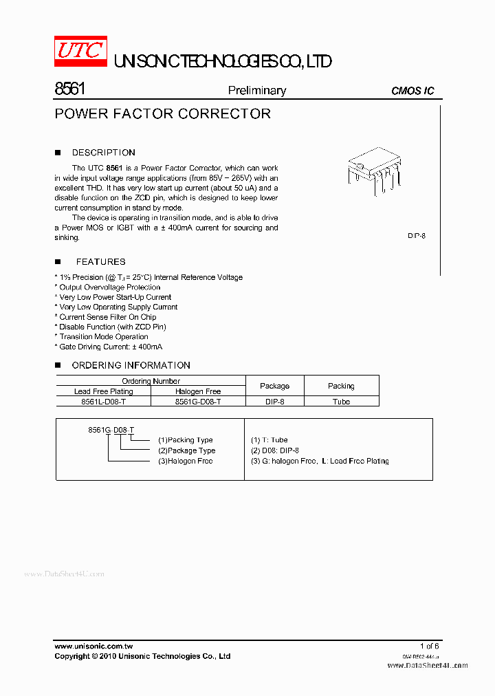 8561_3106600.PDF Datasheet Download --- IC-ON-LINE