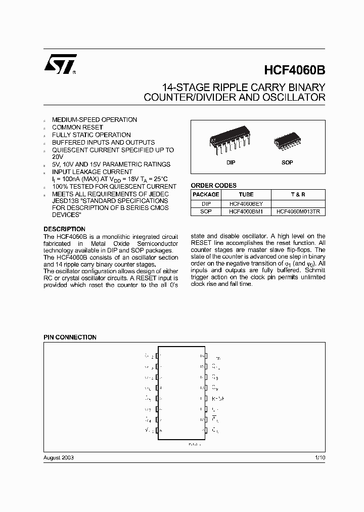HCF4060BM1_3139013.PDF Datasheet Download --- IC-ON-LINE