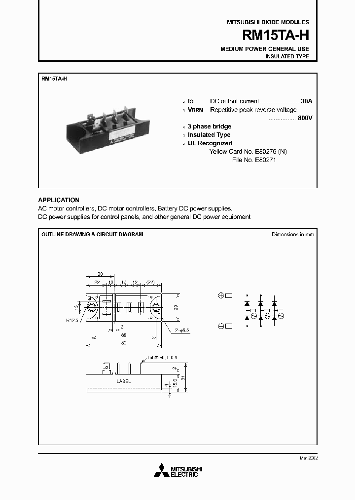 RM15TA-H_3152686.PDF Datasheet Download --- IC-ON-LINE