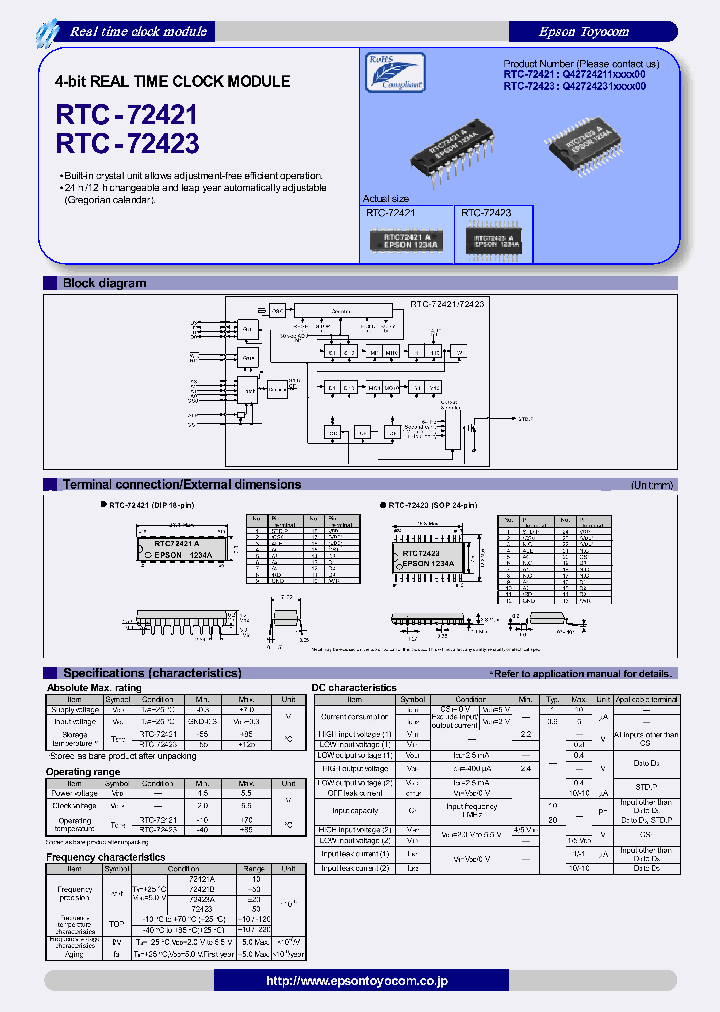 RTC-72421_3156689.PDF Datasheet Download --- IC-ON-LINE