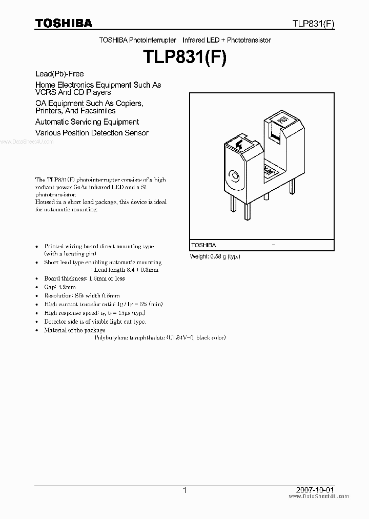TLP831F_3176891.PDF Datasheet Download --- IC-ON-LINE