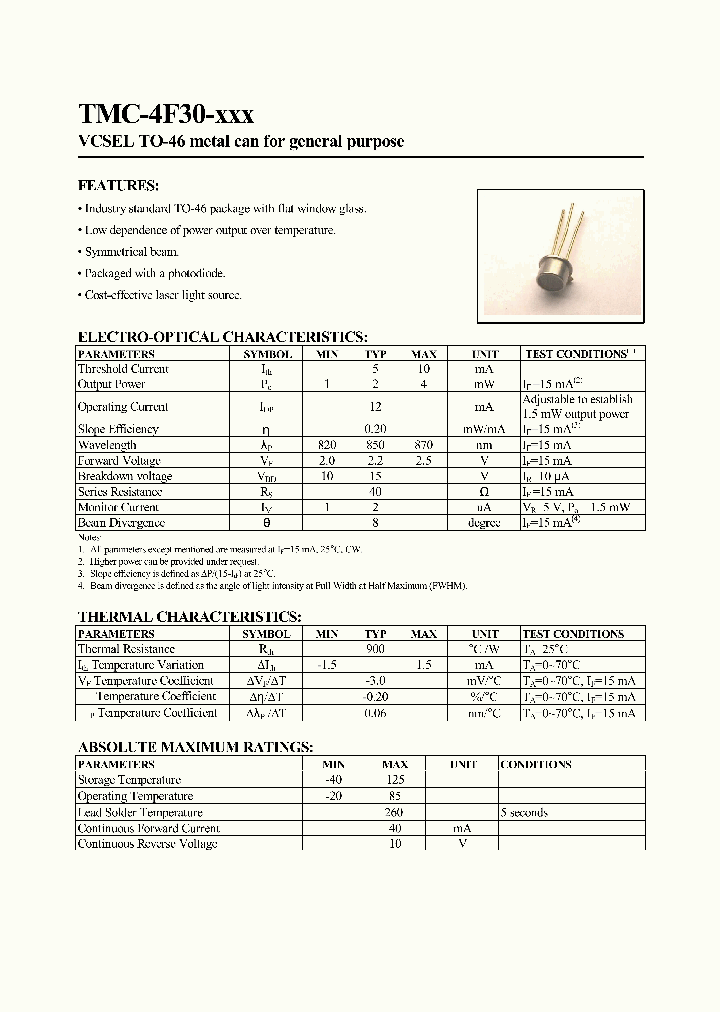 TMC-4F30_3178993.PDF Datasheet Download --- IC-ON-LINE