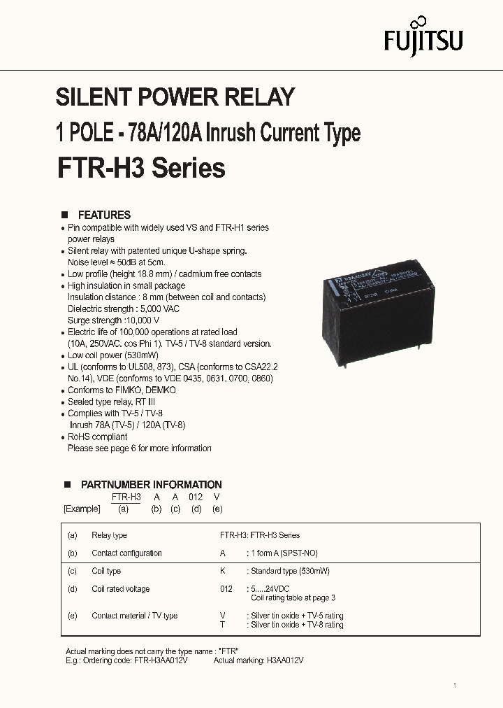 FTR-H3AA012V_3183673.PDF Datasheet Download --- IC-ON-LINE