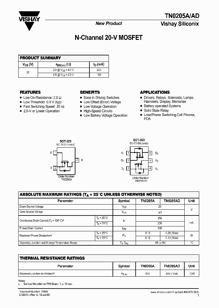 TN0205A_3186022.PDF Datasheet Download --- IC-ON-LINE