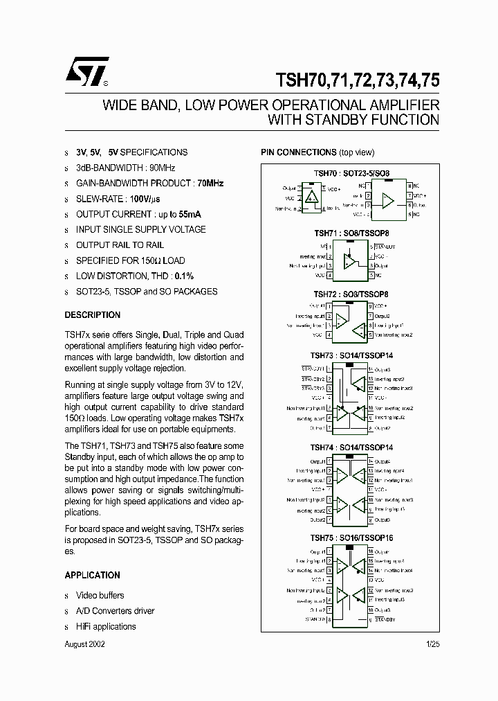 TSH73CDT_3231065.PDF Datasheet Download --- IC-ON-LINE