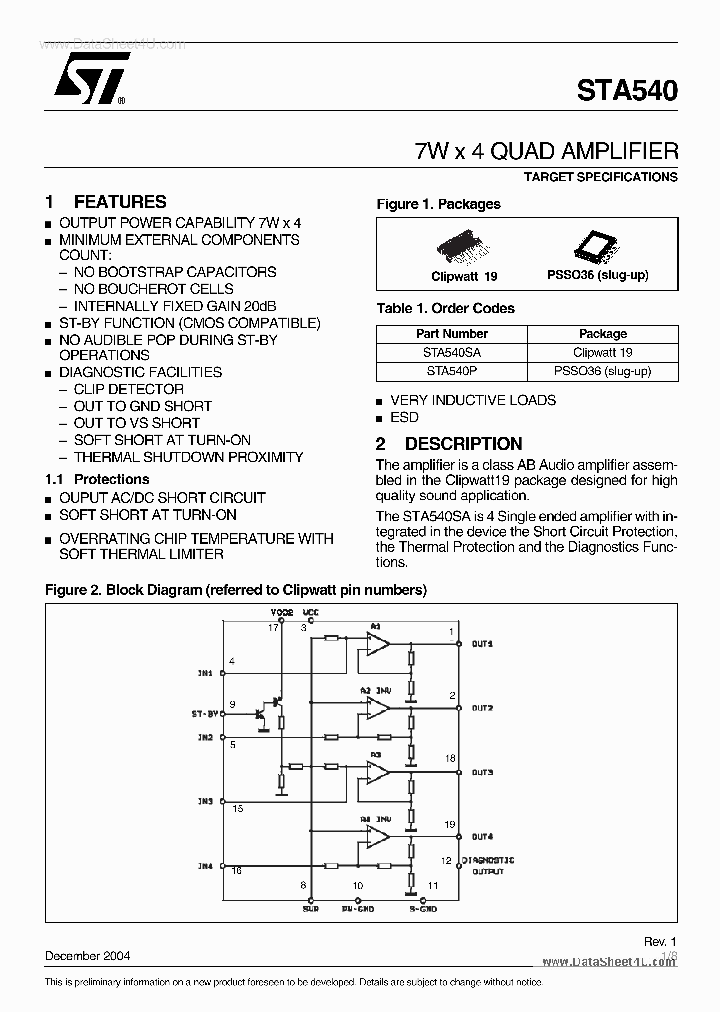 STA540_3258926.PDF Datasheet Download --- IC-ON-LINE
