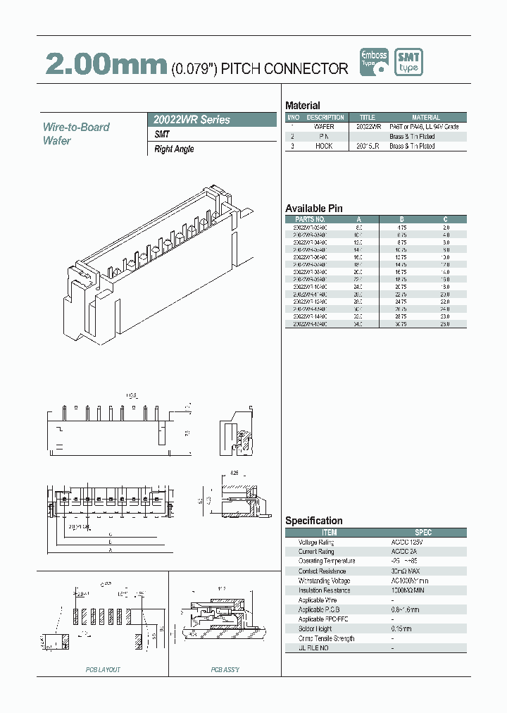 20022WR-08A00_3293031.PDF Datasheet Download --- IC-ON-LINE