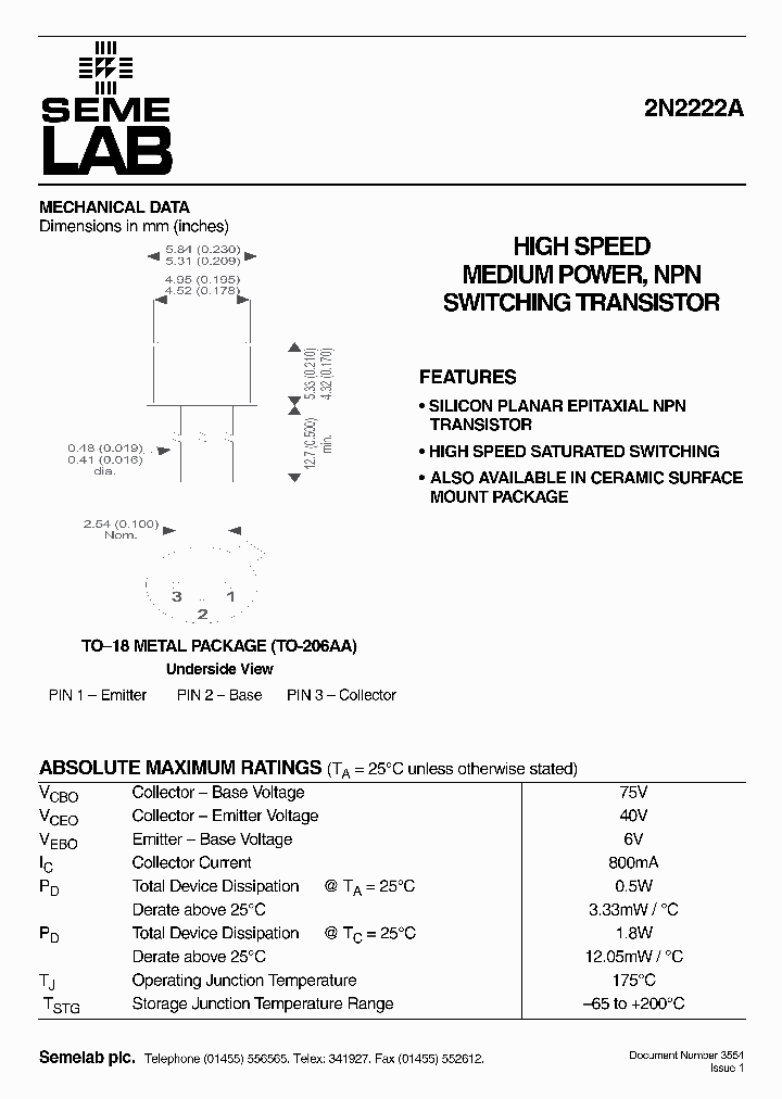 2N2222A_3297149.PDF Datasheet Download --- IC-ON-LINE