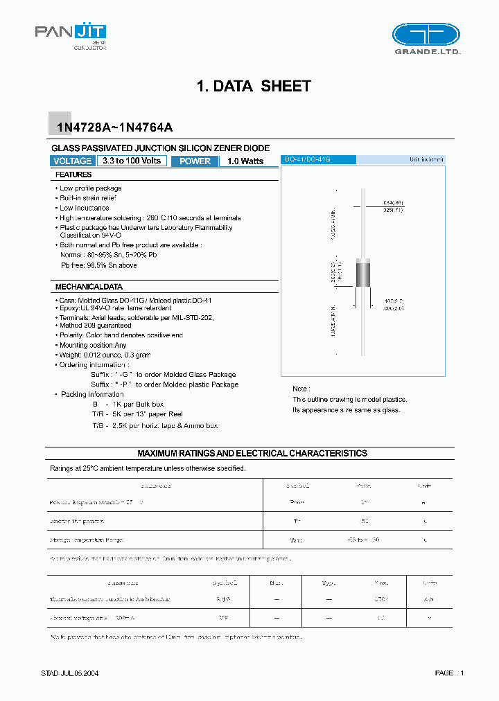 1N4740A_3301697.PDF Datasheet Download --- IC-ON-LINE