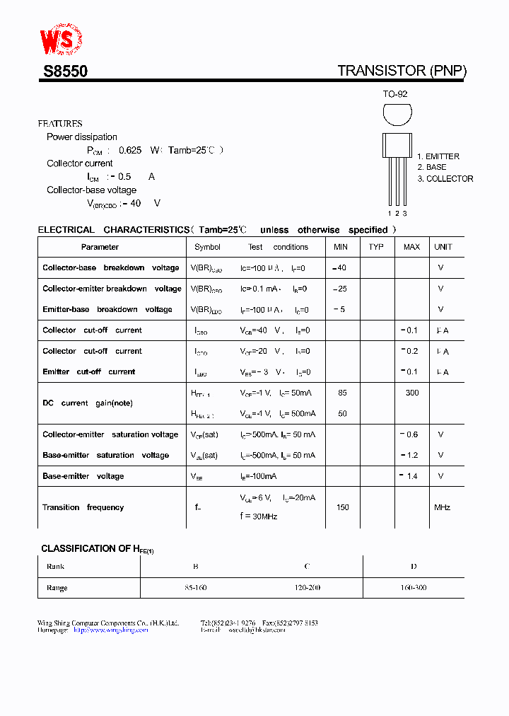S8550_3313503.PDF Datasheet Download --- IC-ON-LINE