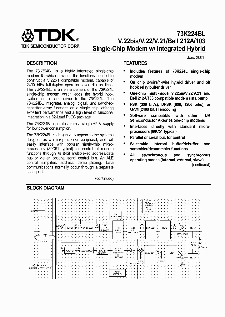 73K224BL_3325085.PDF Datasheet Download --- IC-ON-LINE