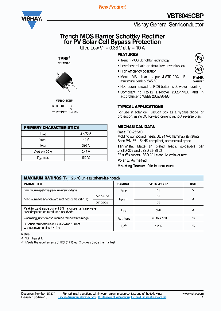 VBT6045CBP-E3_3328077.PDF Datasheet Download --- IC-ON-LINE