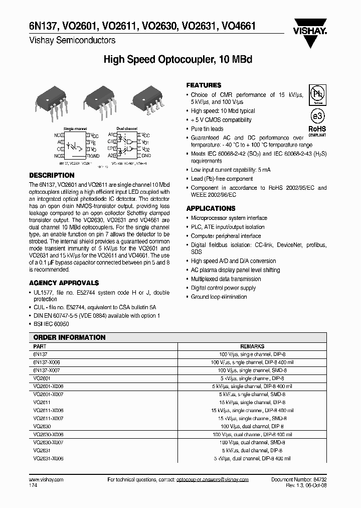 6N137-X006_3360109.PDF Datasheet Download --- IC-ON-LINE