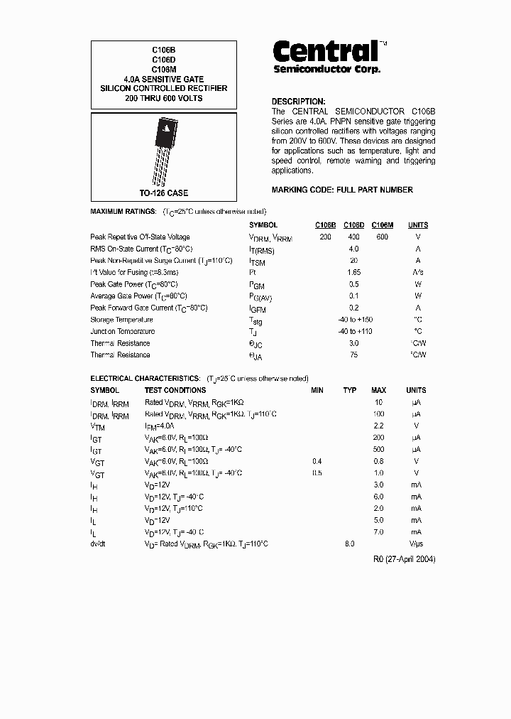C106D_3435495.PDF Datasheet Download --- IC-ON-LINE