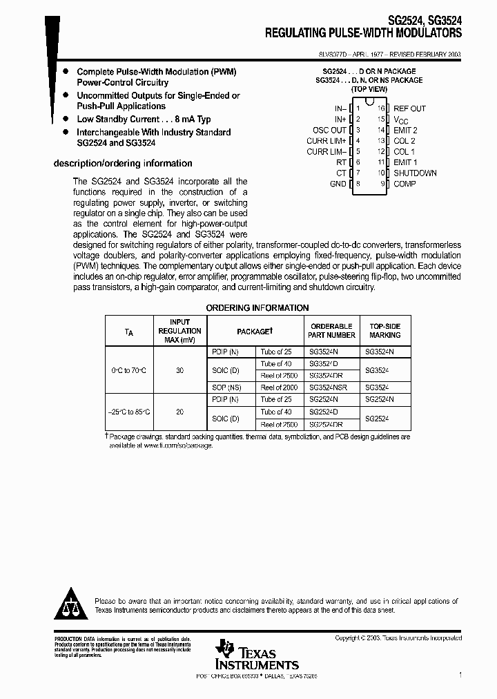 SG3524_3438898.PDF Datasheet Download --- IC-ON-LINE