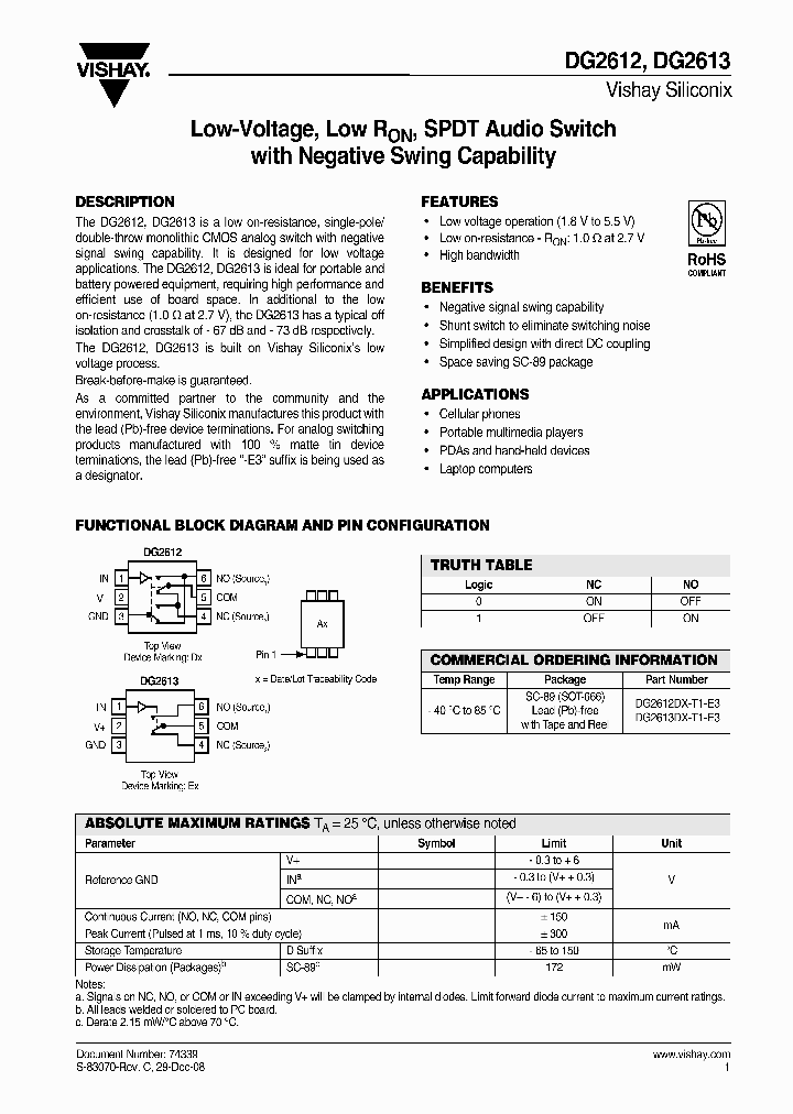 DG2613DX-T1-E3_3475821.PDF Datasheet Download --- IC-ON-LINE