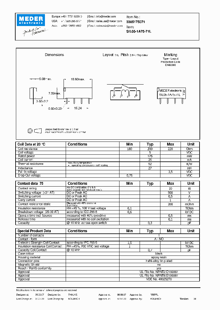 SIL05-1A75-71L10_3507985.PDF Datasheet Download --- IC-ON-LINE