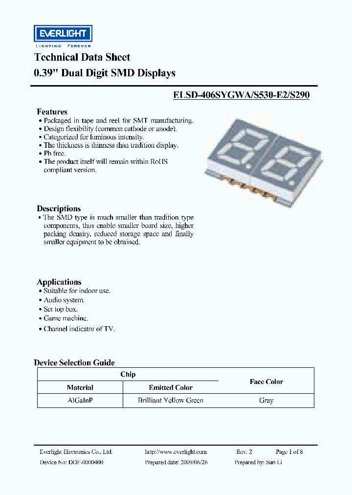 ELSD-406SYGWA_3546836.PDF Datasheet Download --- IC-ON-LINE