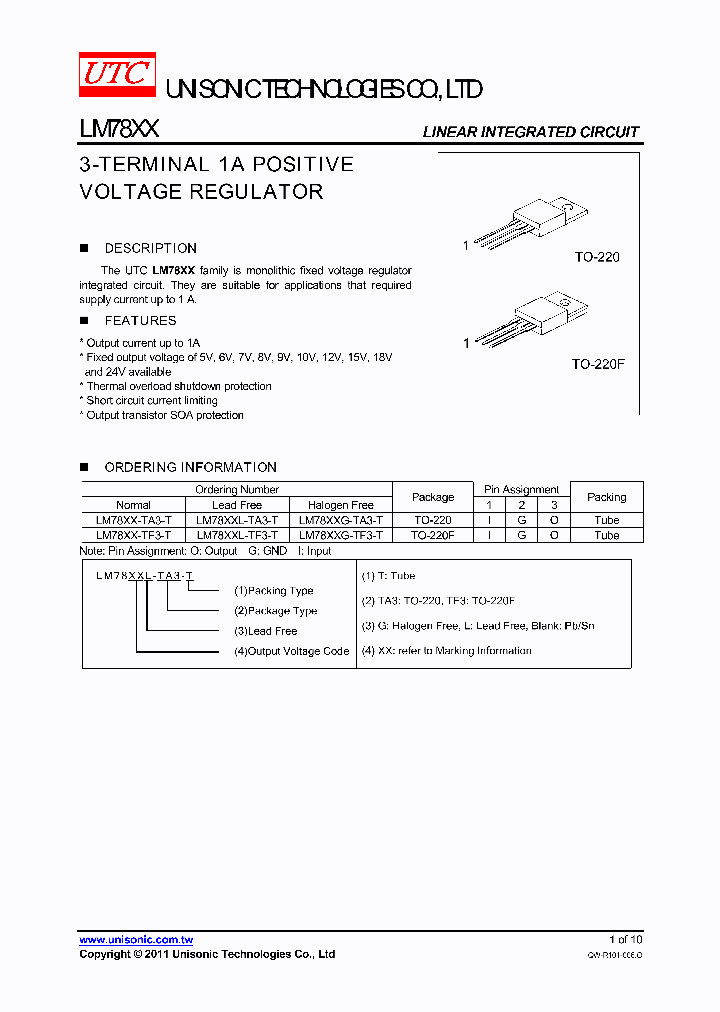 LM78XXL-TA3-T_3615146.PDF Datasheet Download --- IC-ON-LINE