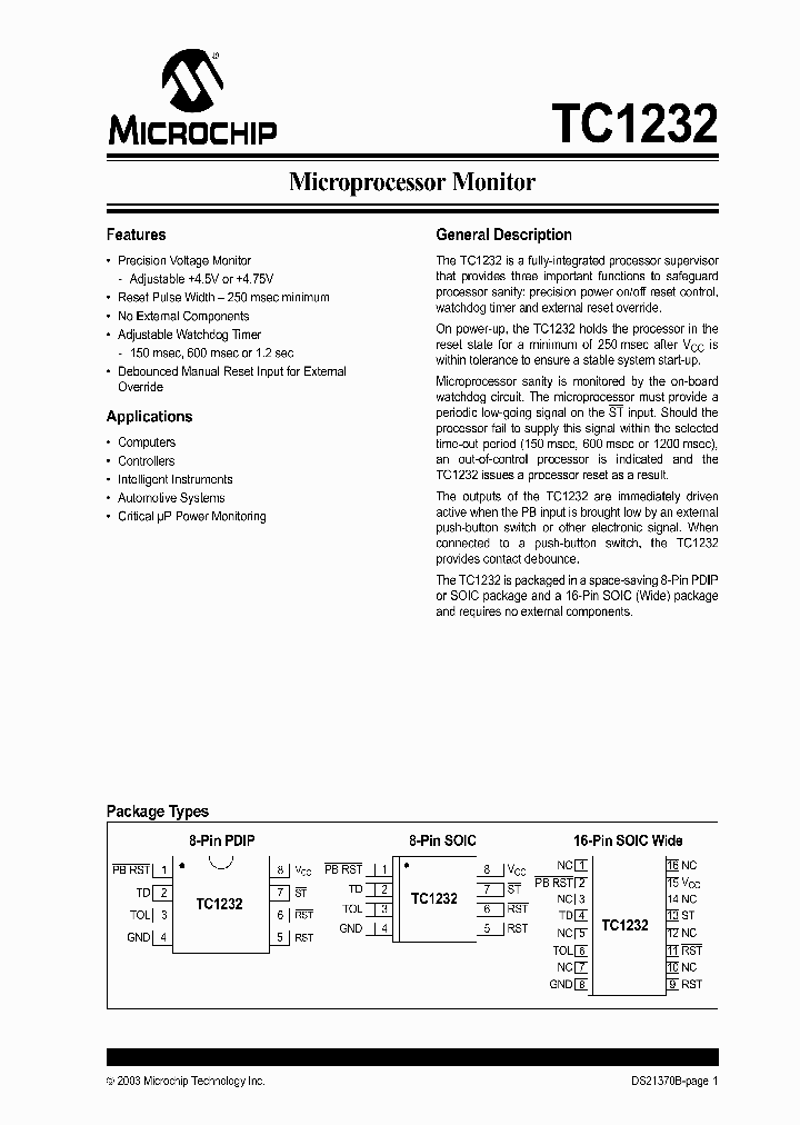 TC1232_3625204.PDF Datasheet Download --- IC-ON-LINE