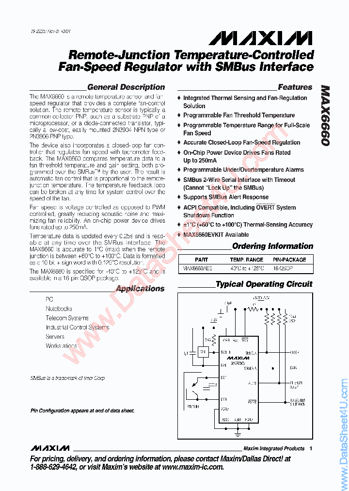 MAX6660_3696229.PDF Datasheet Download --- IC-ON-LINE