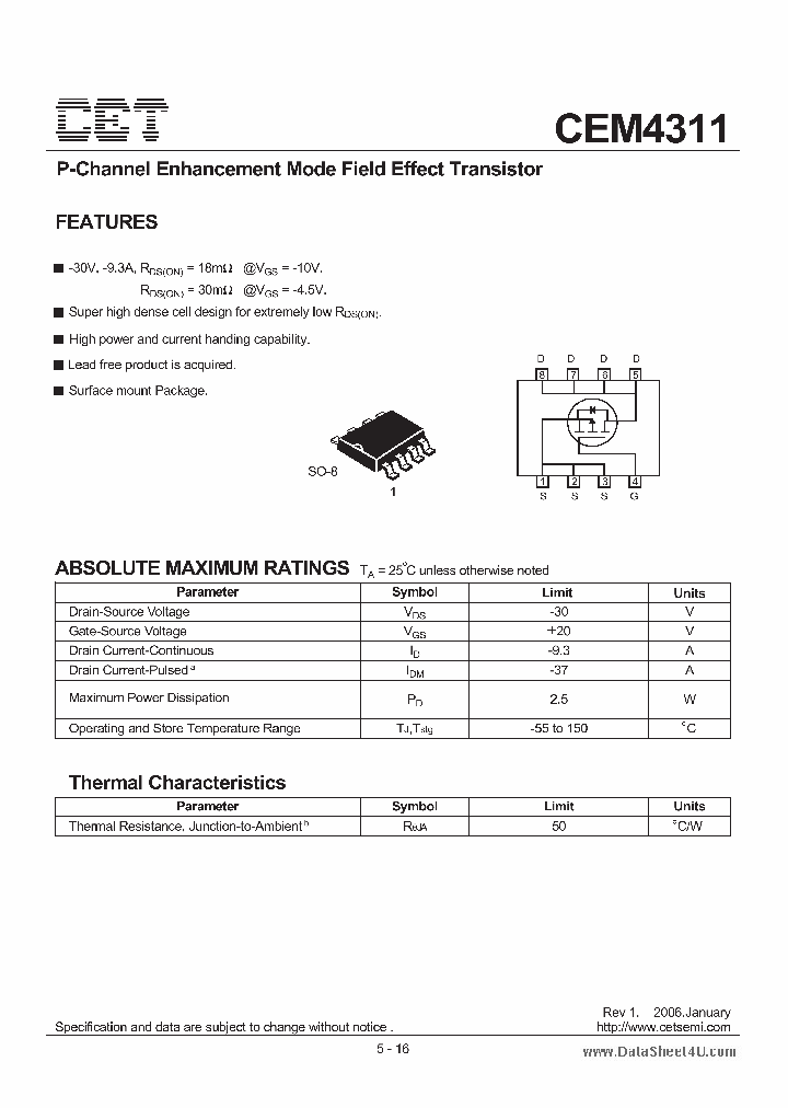 CEM4311_3712371.PDF Datasheet Download --- IC-ON-LINE
