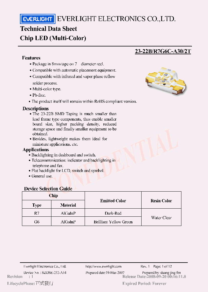 23-22B-R7G6C-A30-2T_3722405.PDF Datasheet Download --- IC-ON-LINE