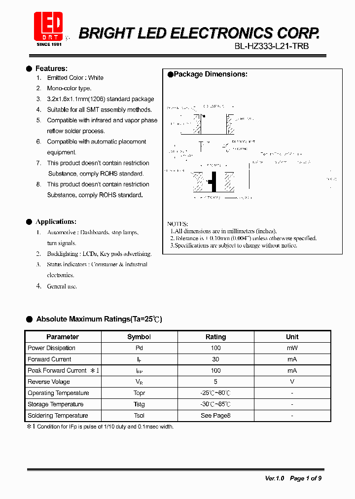 BL-HZ333-L21-TRB_3787229.PDF Datasheet Download --- IC-ON-LINE