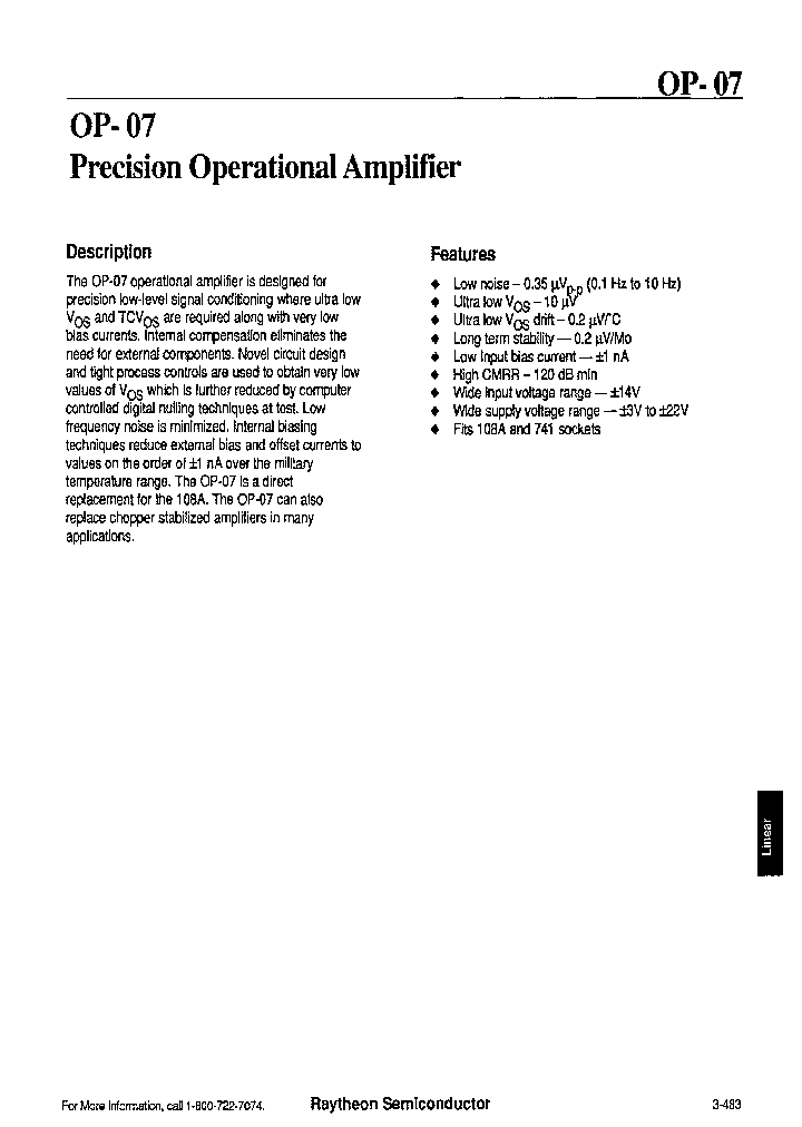 OP-07AT883B_3795405.PDF Datasheet Download --- IC-ON-LINE