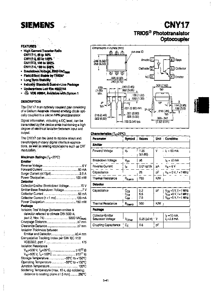 CNY17-1-X001_3793746.PDF Datasheet Download --- IC-ON-LINE