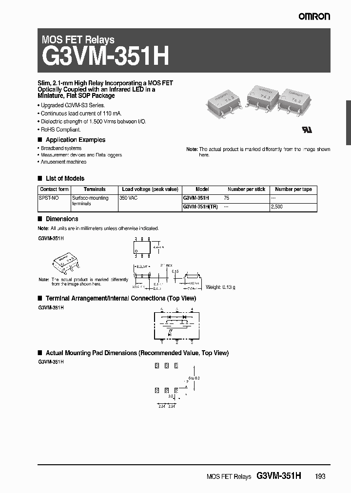 G3VM-351H_4039236.PDF Datasheet Download --- IC-ON-LINE