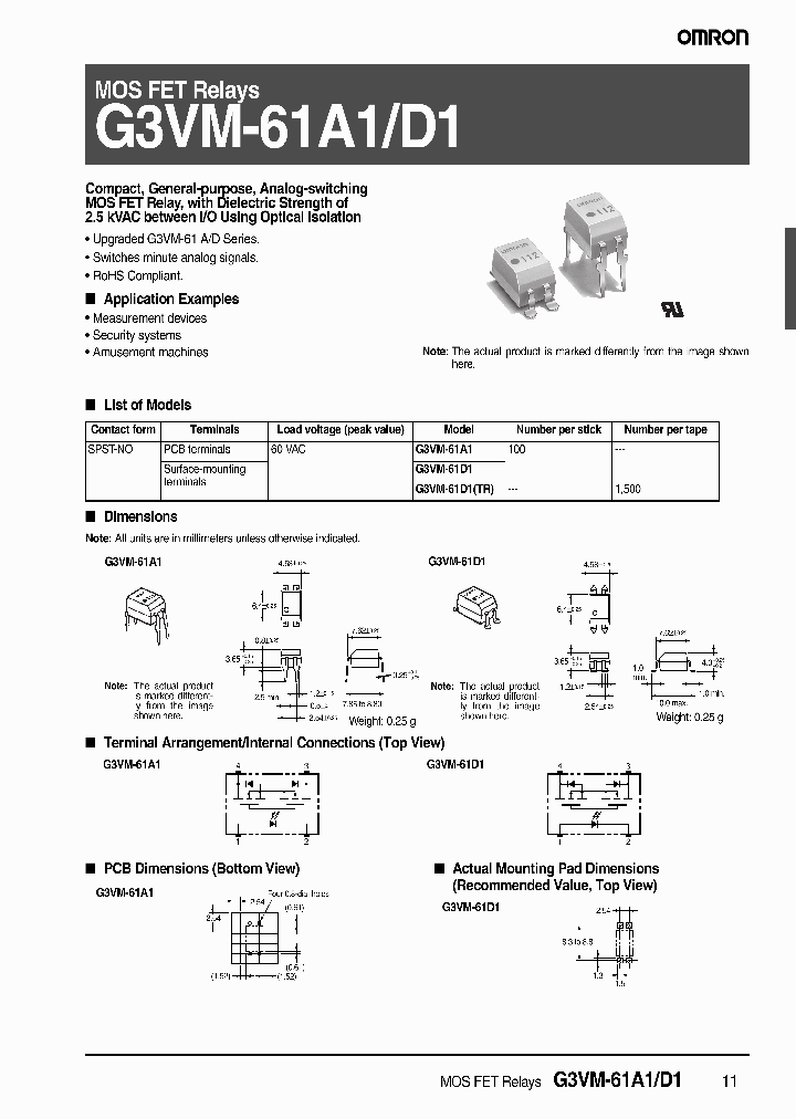 G3VM-61A110_4038978.PDF Datasheet Download --- IC-ON-LINE